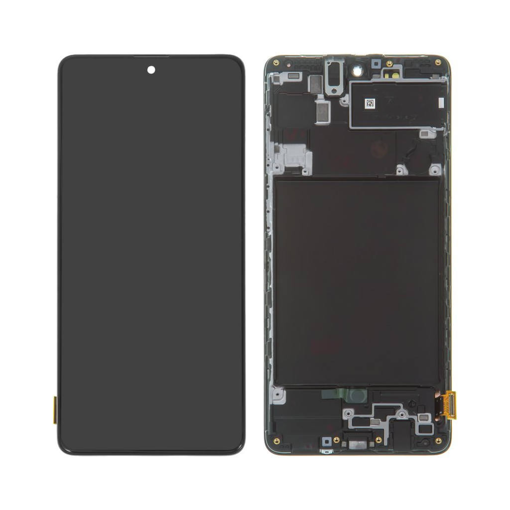 Samsung Galaxy A71 OLED Assembly with Frame - Cream (Aftermarket +)