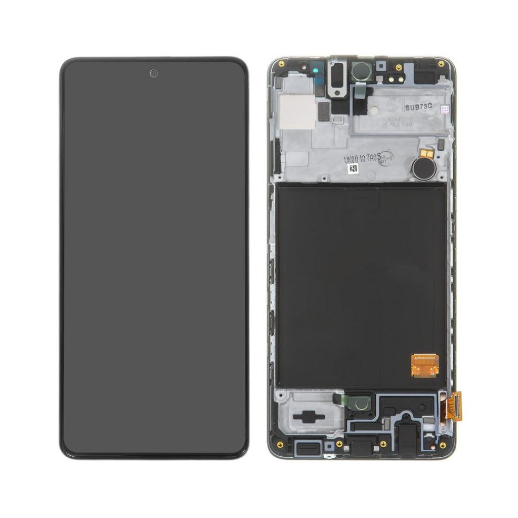 Samsung Galaxy A51 - OLED Screen Assembly with Frame Black (Service Pa