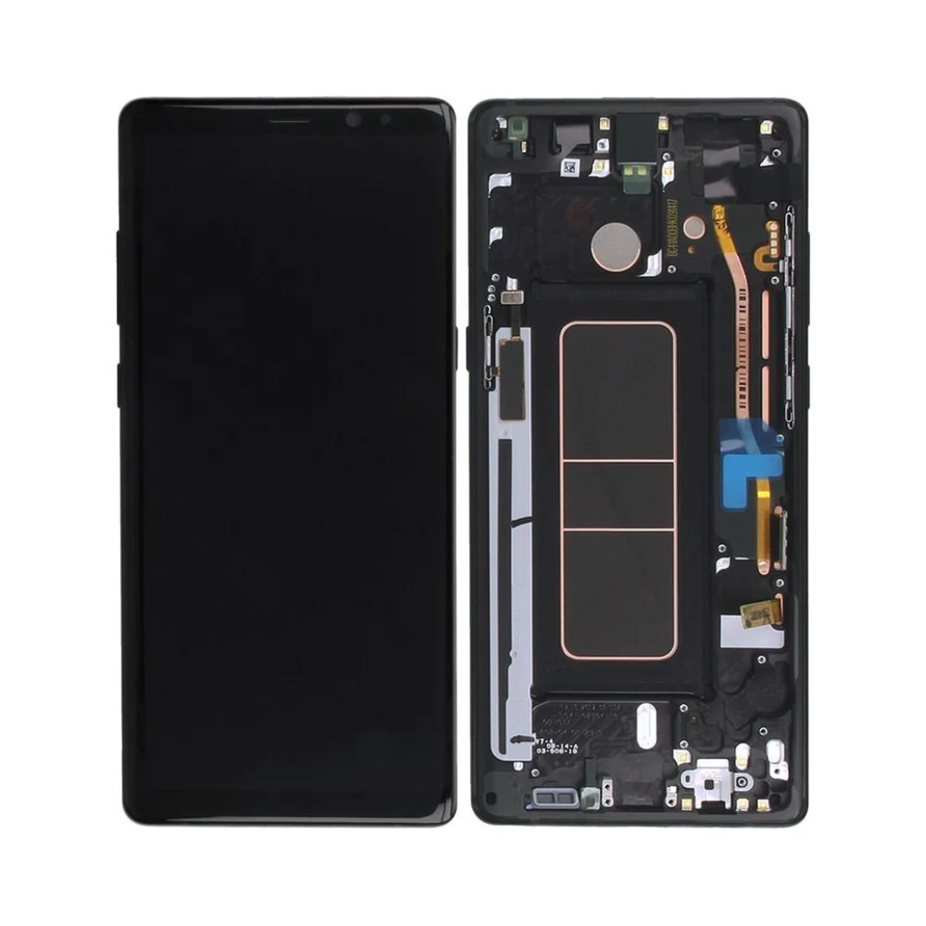 Samsung Galaxy Note 8 - OLED Assembly with frame Midnight Black (Servi